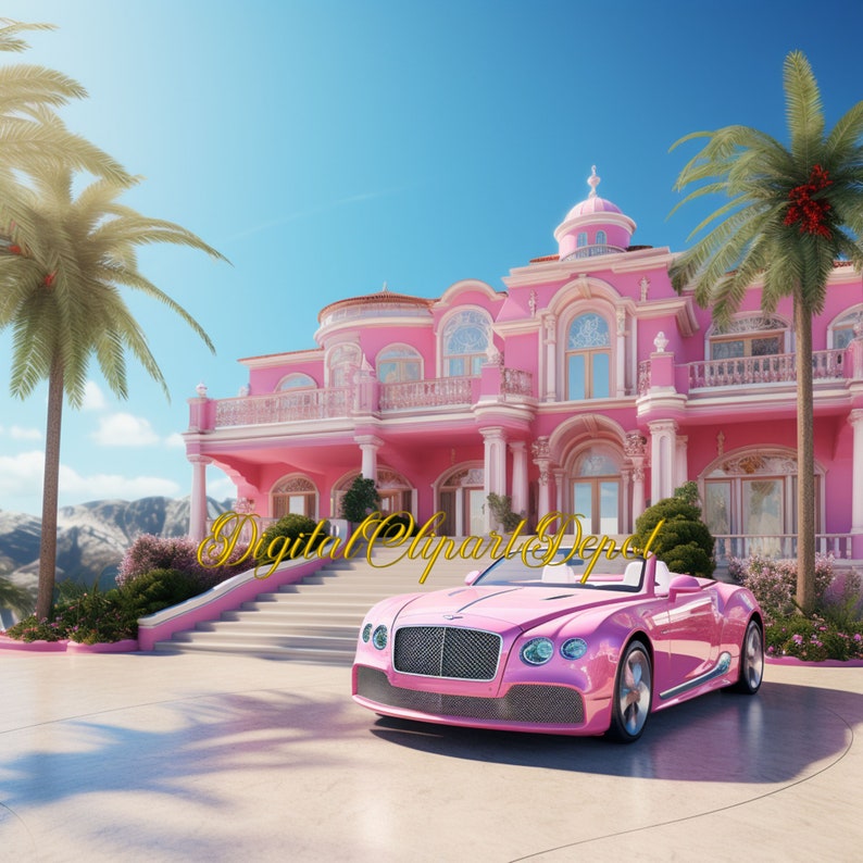 Barbie Movie Dreamhouse Backdrop Digital Backdrop Overlay - Etsy México
