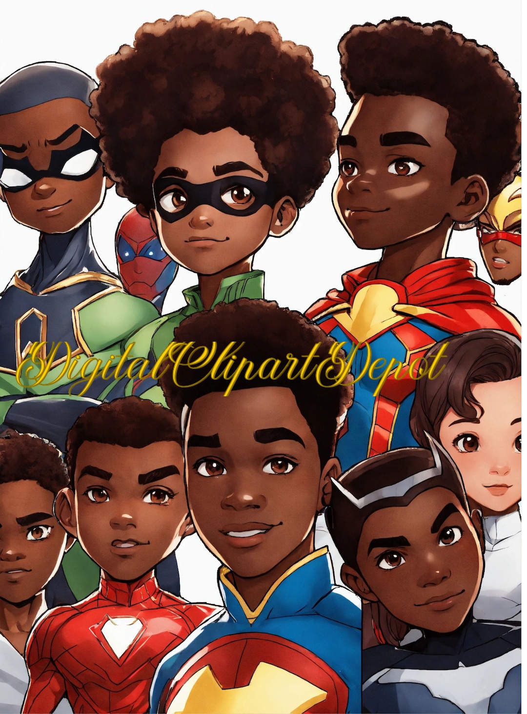 Black Boy Superhero PNG African American Superhero Clipart - Etsy