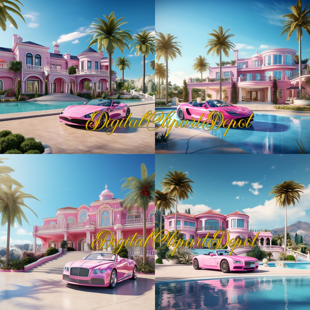 Barbie Movie Dreamhouse Backdrop Digital Backdrop Overlay - Etsy México