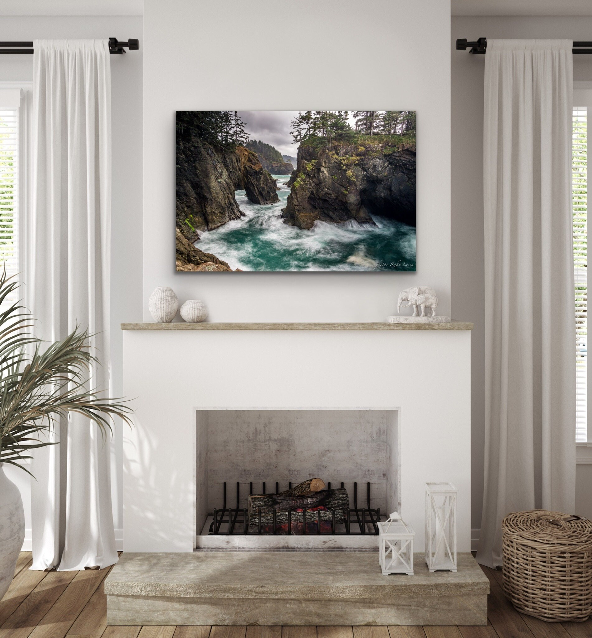 Oregon Coast Photography, Sea Arch, Coastal Rock Formation, Forest ...