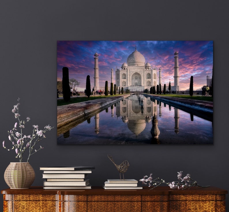 India Wall Art Photo Print of Taj Mahal at Sunset is a Stunning Example ...