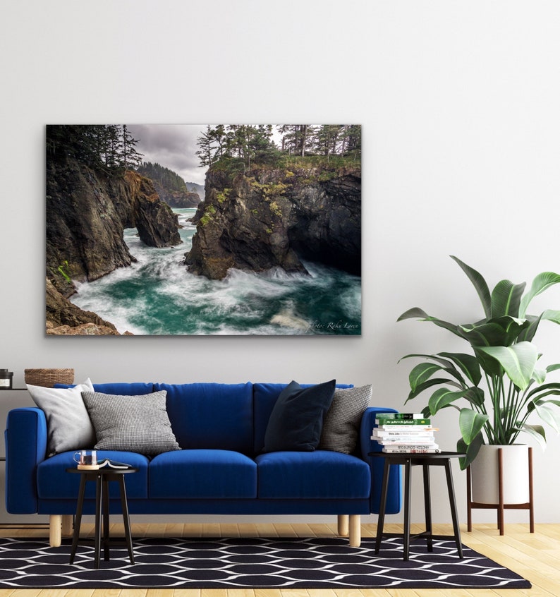 Oregon Coast Photography, Sea Arch, Coastal Rock Formation, Forest ...