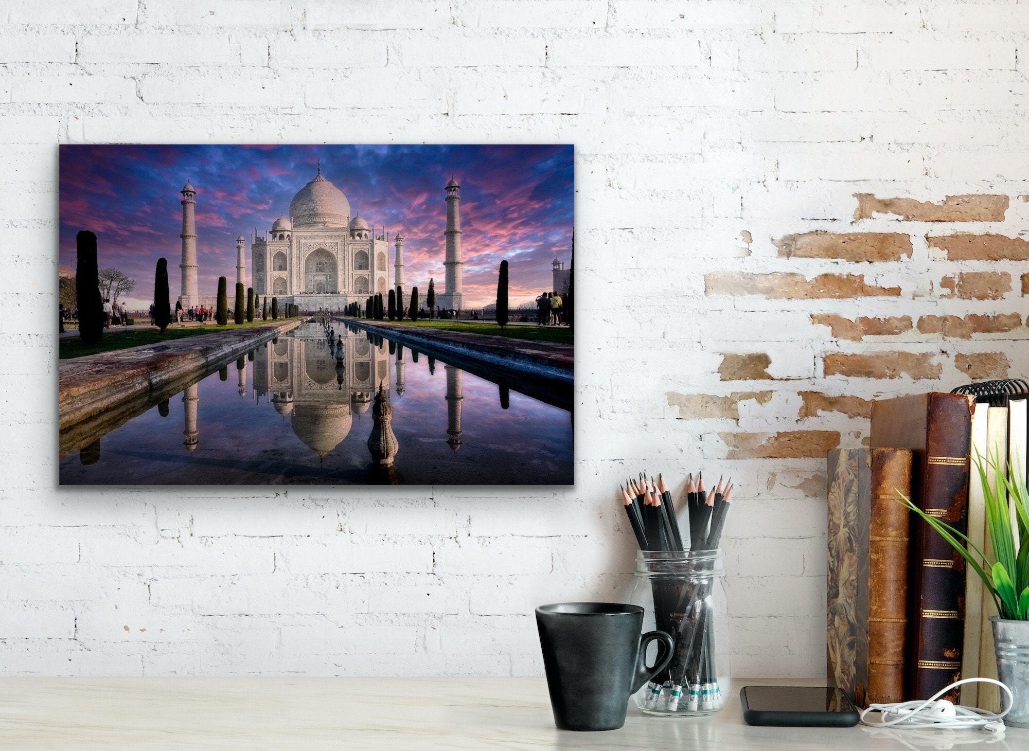 India Wall Art Photo Print of Taj Mahal at Sunset is a Stunning Example ...
