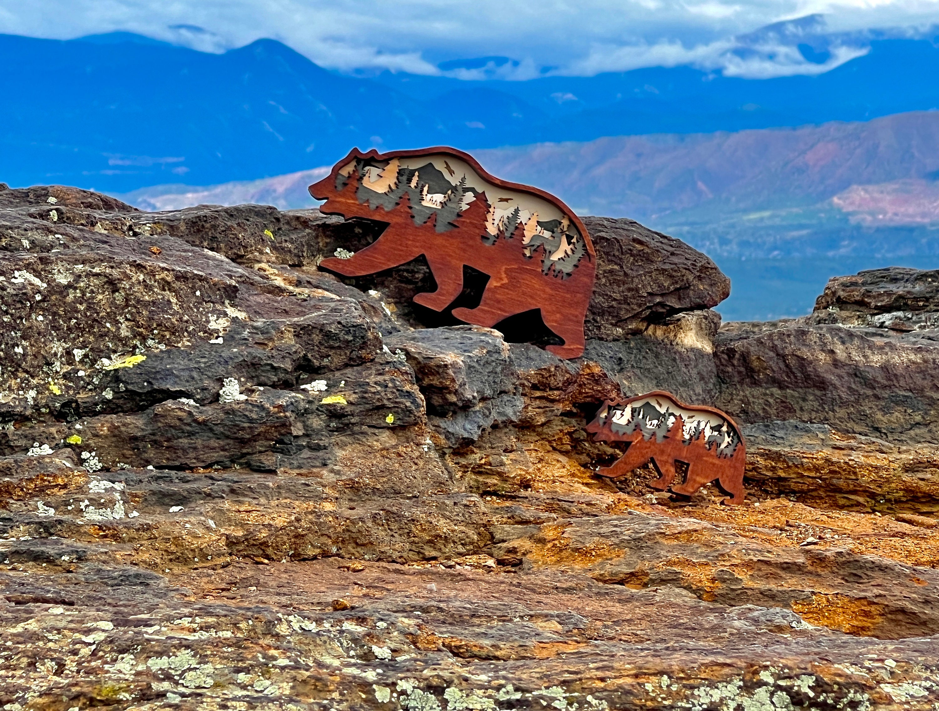 3D Bear Decor 3D Bear Art Wooden Bear Decor Rustic - Etsy