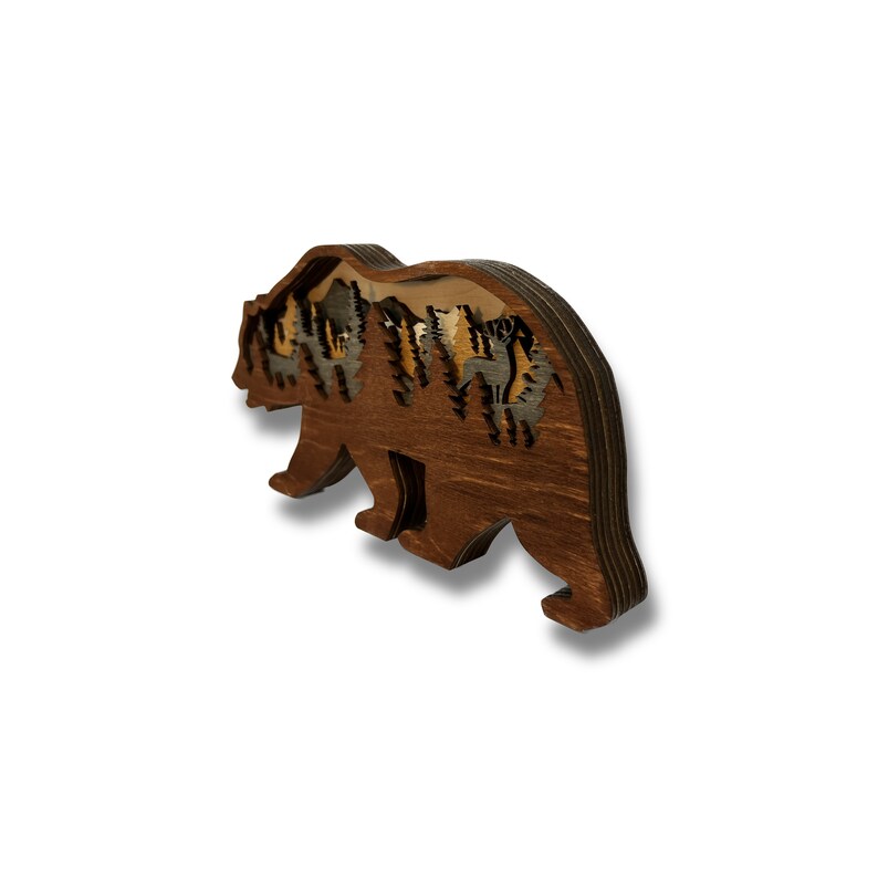 3D Bear Decor 3D Bear Art Wooden Bear Decor Rustic - Etsy