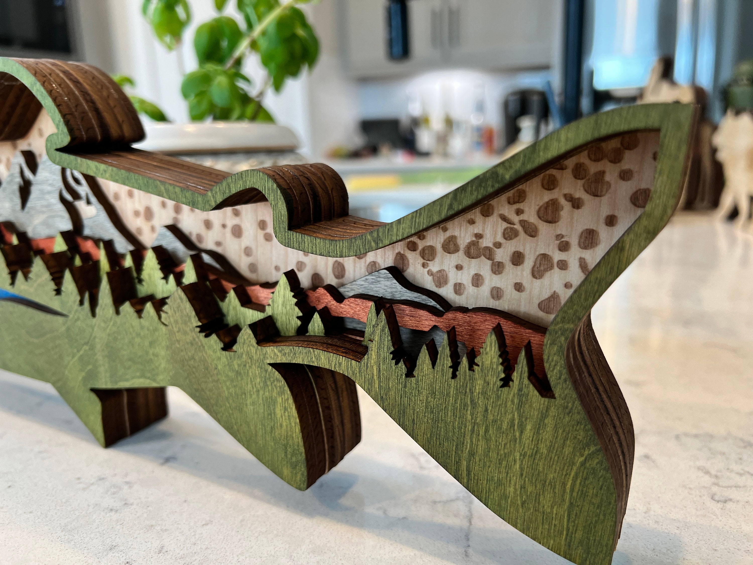 3D Rainbow Trout 3D Rainbow Trout Art Wall Decor Fishing Art Fishing ...