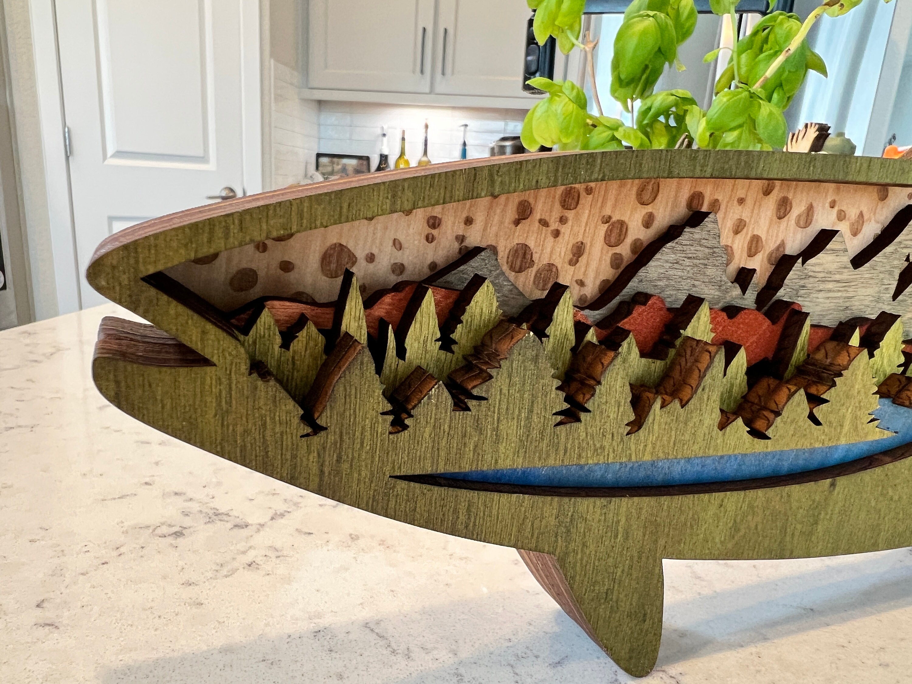 3D Rainbow Trout 3D Rainbow Trout Art Wall Decor Fishing Art Fishing ...