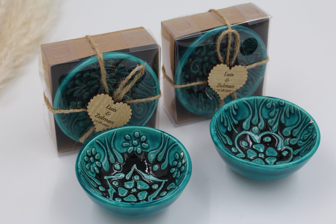 Personalized Ceramic Wedding Favor Bowls: Bohemian Bulk Gifts - Etsy