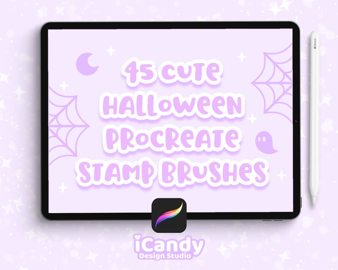 45 Cute Kawaii Halloween Procreate Stamp Brushes, Creepy Cute Designs ...