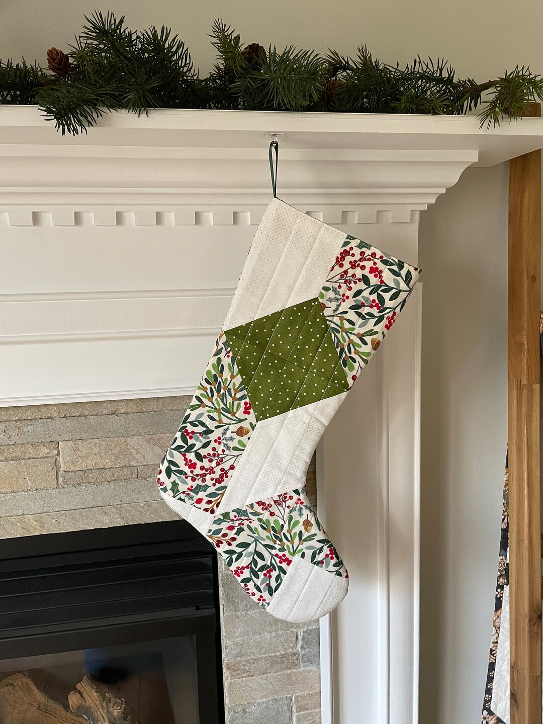 Modern Christmas Stocking, Handmade Stocking, Christmas Stocking ...