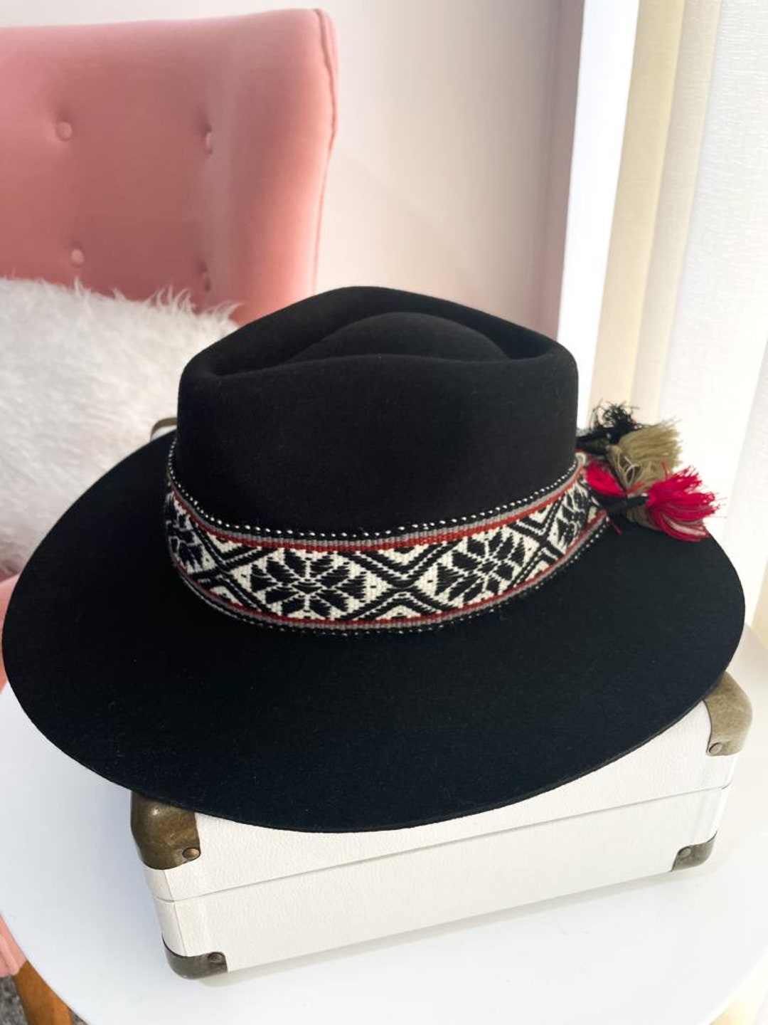 Alpaca Fedora Hat Unisex/ Andean Cowboy Hat / Boho / Black - Etsy