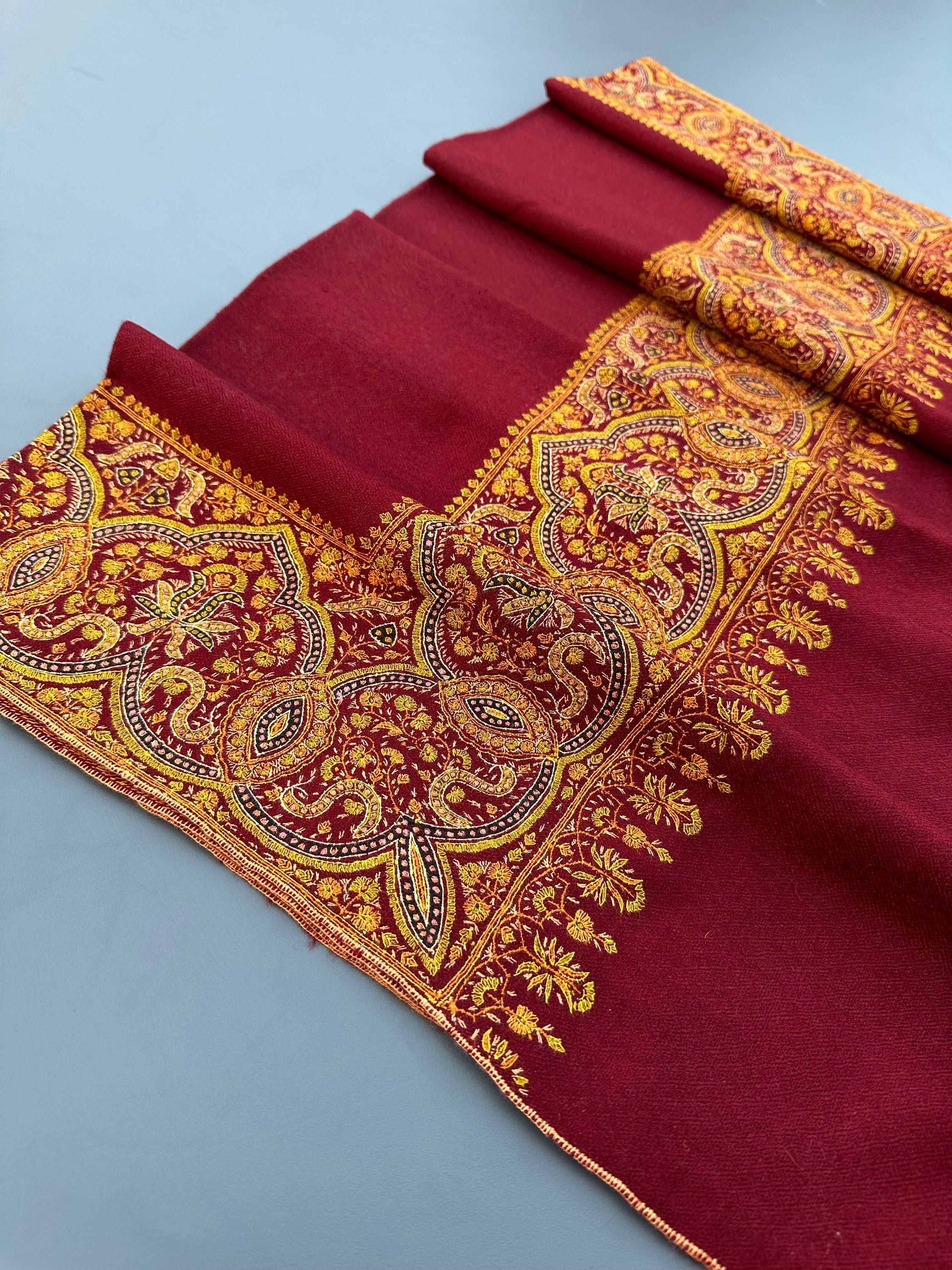 Handmade Border Pashmina Shawl Designer Dordar - Etsy