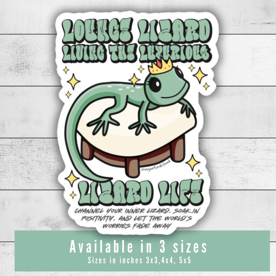 Chibi Lizard Life Sticker - Decorate Your Laptop With a Cute Lounge ...