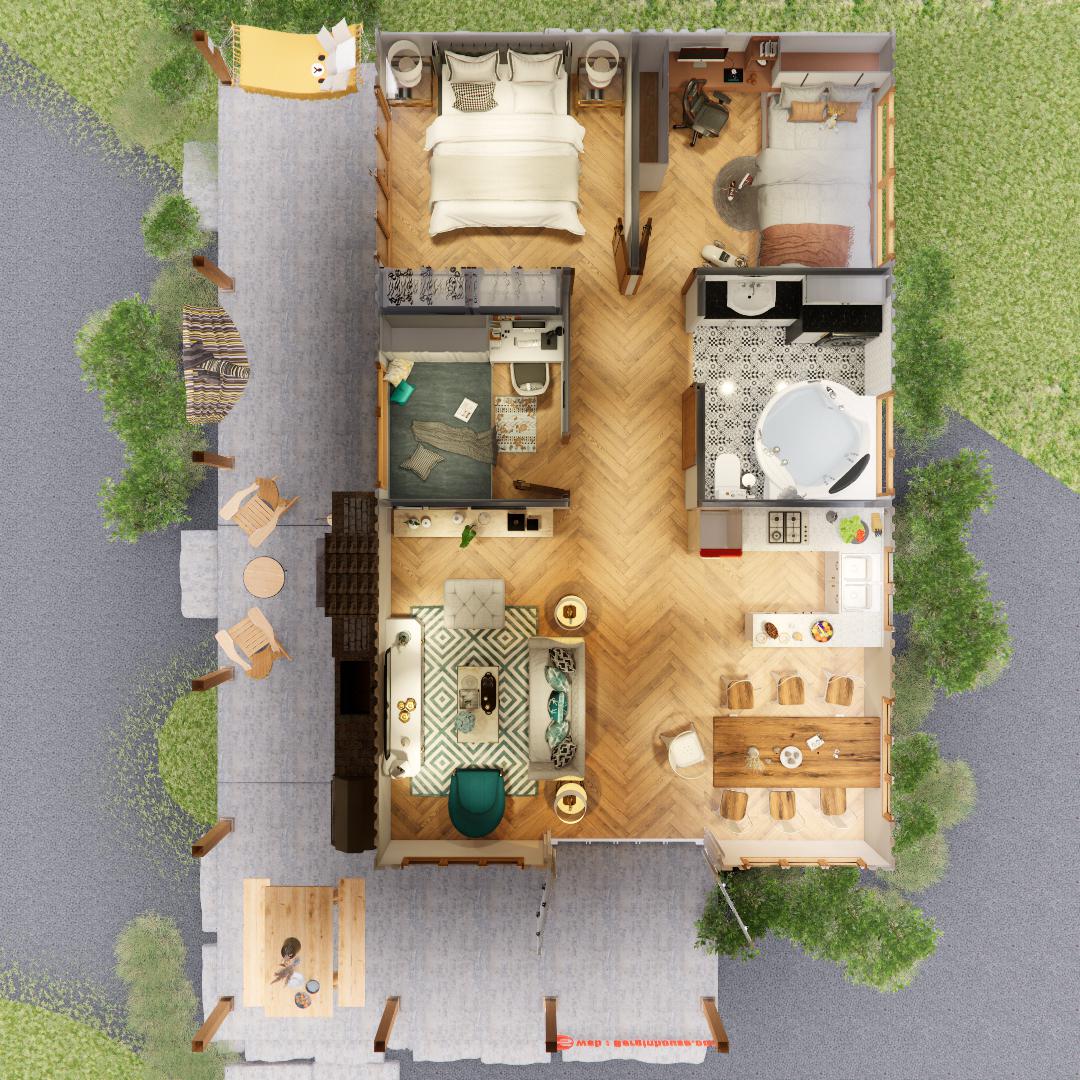 3 Bedroom Container Home Plans: Architectural Drawings (3x40' High Cube ...