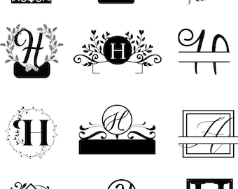 Split Monogram Letters Jpg - Etsy