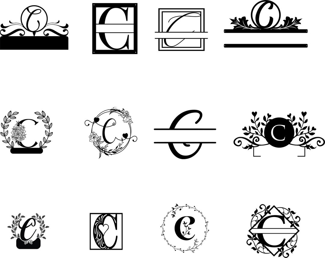 C Letter Split Monogram Alphabet Letters Monogram Svg - Etsy Australia