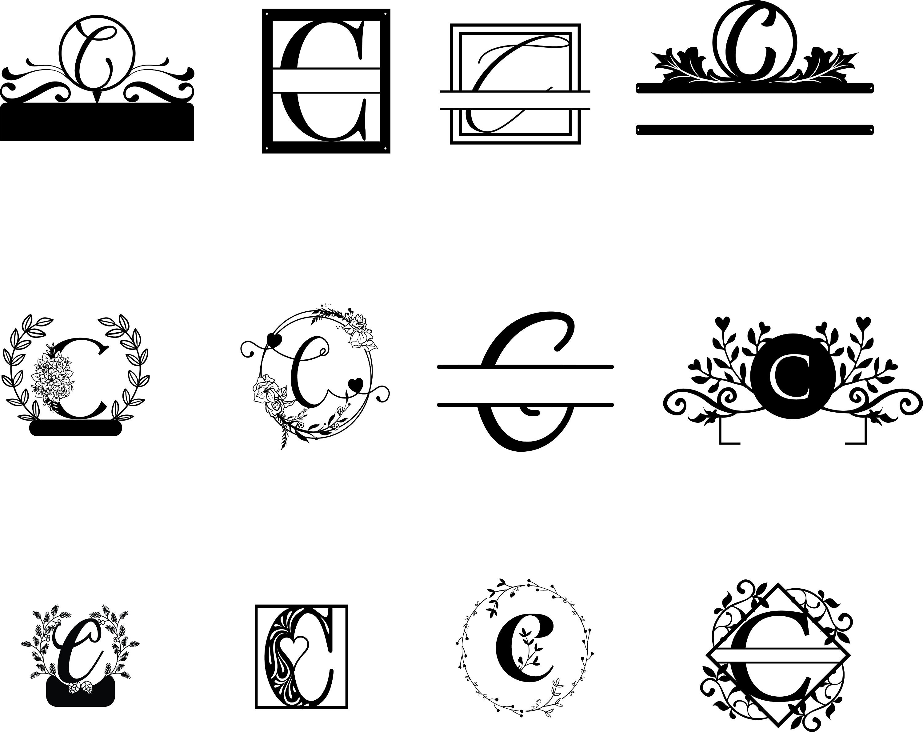 C Letter Split Monogram Alphabet Letters Monogram Svg - Etsy Australia