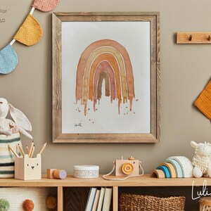Boho Rainbow Art Print. Earth Tones Rainbow Poster. Printable Rainbow ...