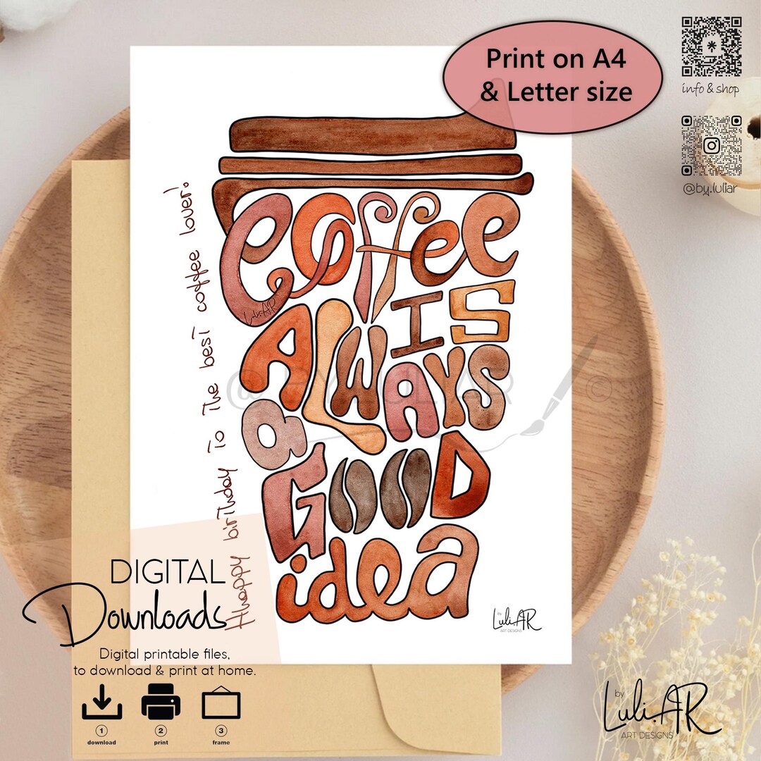 Coffee Lover Birthday Card: Happy Birthday Greeting. Coffee is Always a ...