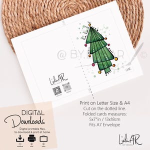 Printable Christmas Tree Card. Printable Christmas Greeting Card ...