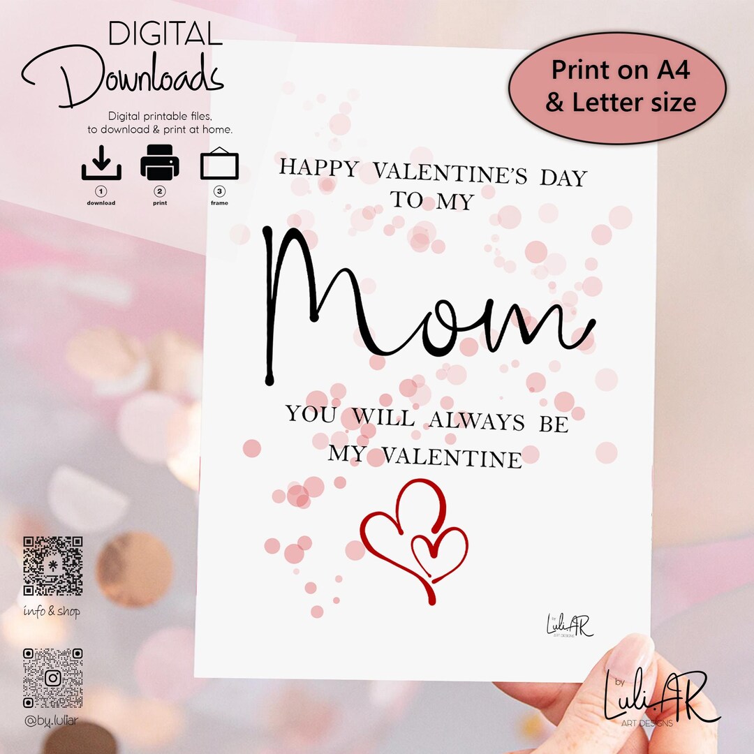 Printable Valentine Card for Mom. Funny Valentine's Day Card for Mummy ...