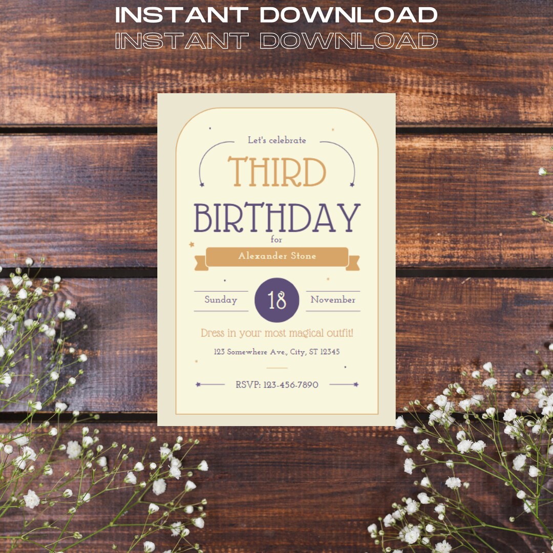 Magical Birthday Invite | Custom Digital Birthday Invitation | Editable ...