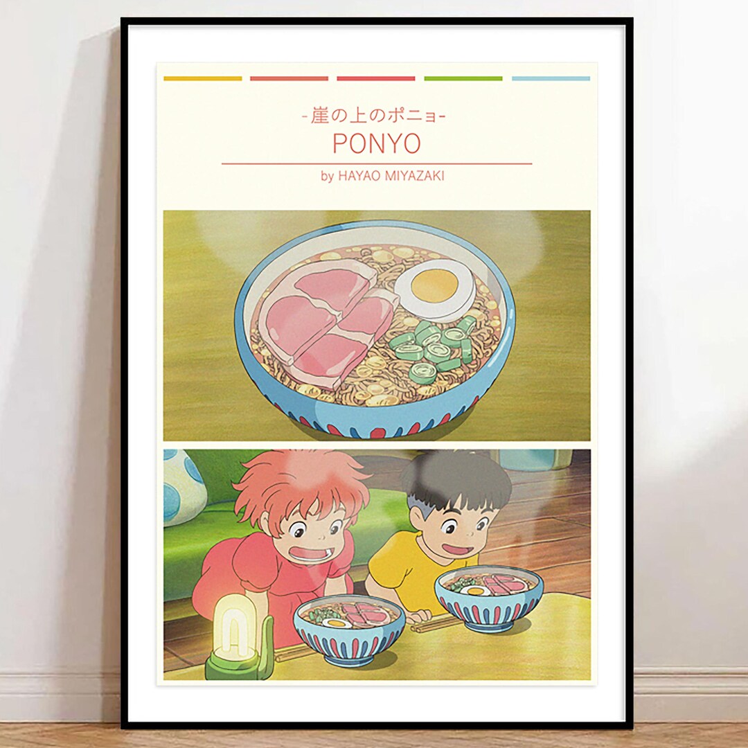 Ponyo Film Poster, Ponyo Ramen Print, Japanese Animation, Studio Ghibli ...