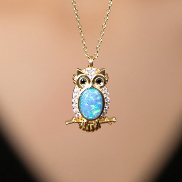 Blue Owl Necklace - Etsy