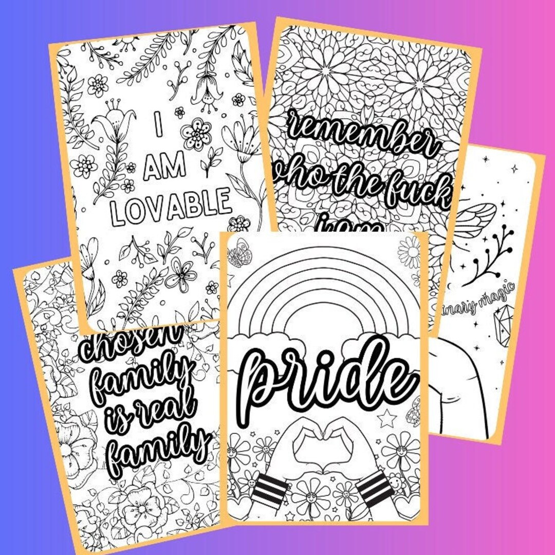 LGBTQ+ Coloring Pages PDF Instant Download - Etsy
