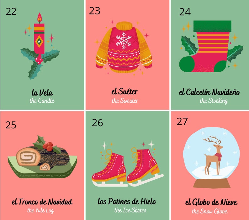 Christmas Loteria 30 Tablas Spanish & English - Etsy Canada