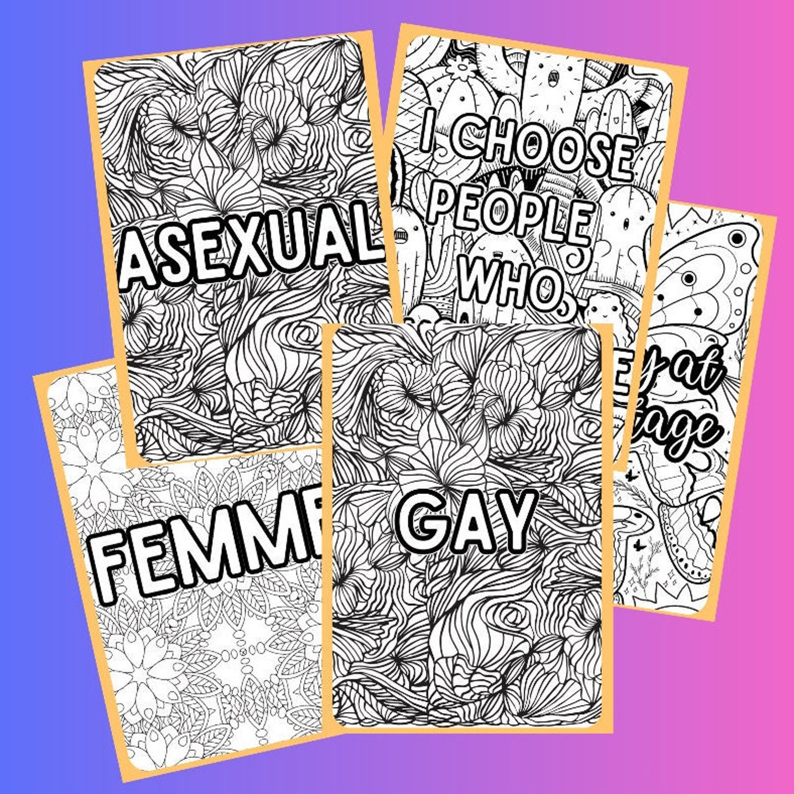LGBTQ Coloring Pages PDF Instant Download - Etsy