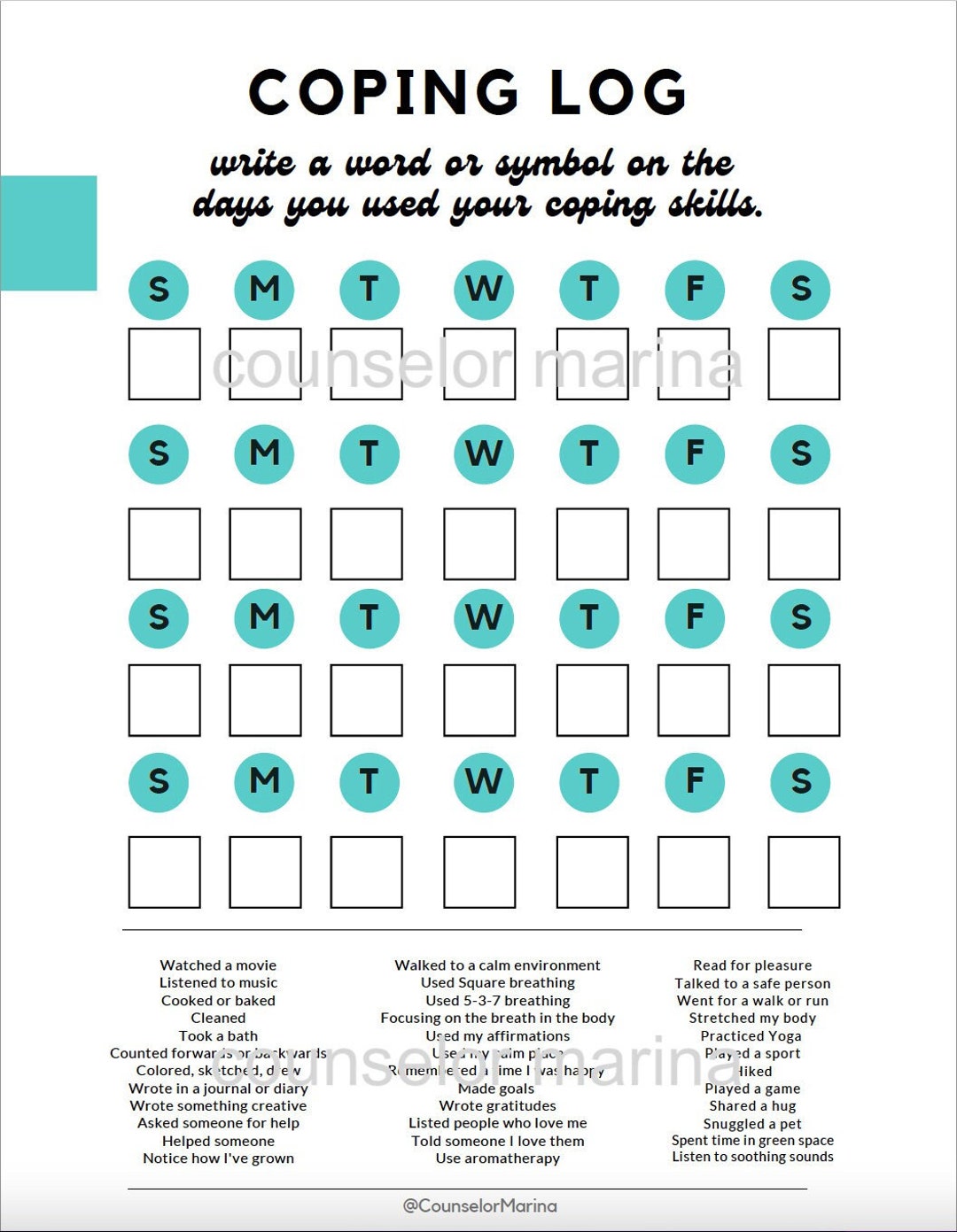 Coping Log - Etsy
