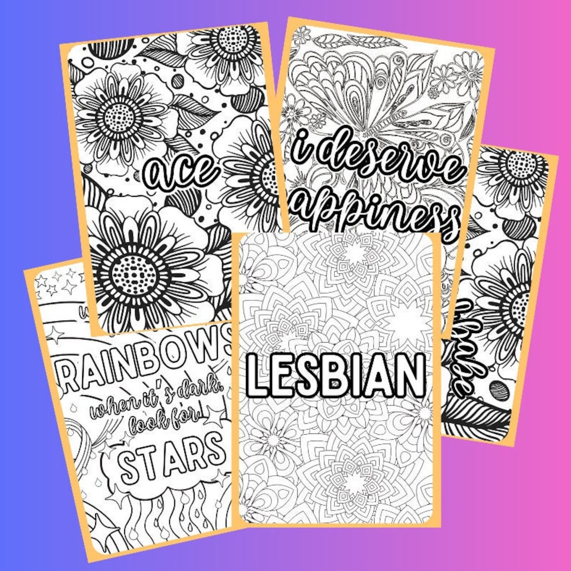 LGBTQ Coloring Pages PDF Instant Download - Etsy