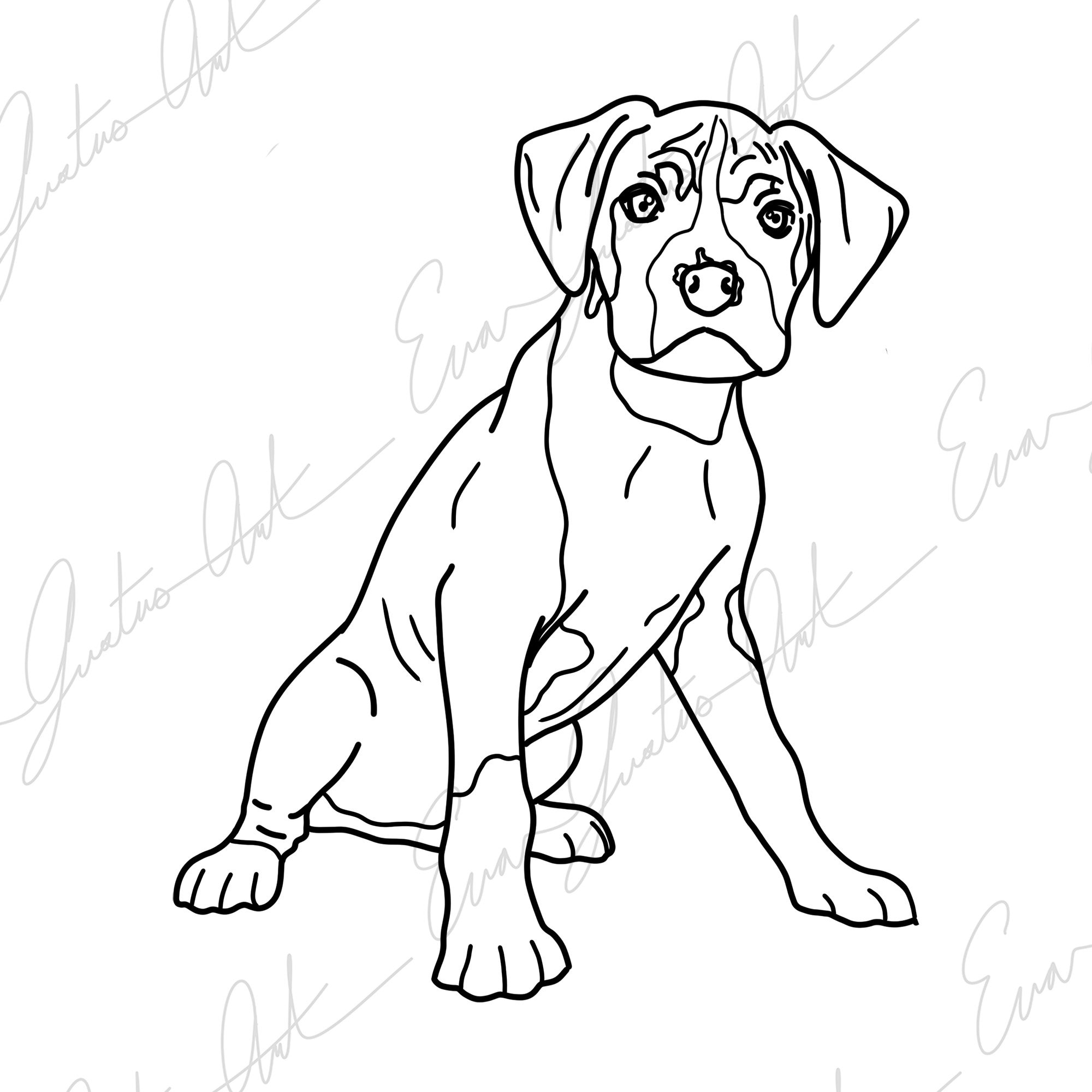 Boxer Printable Coloring Page PDF for Children PDF Download - Etsy