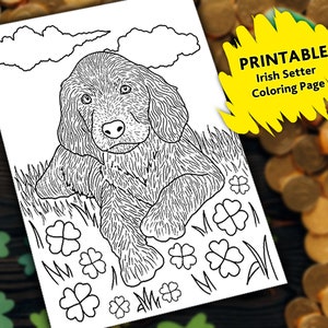 PRINTABLE St. Patrick's Day Coloring Page for Kids - Irish Setter (PDF ...