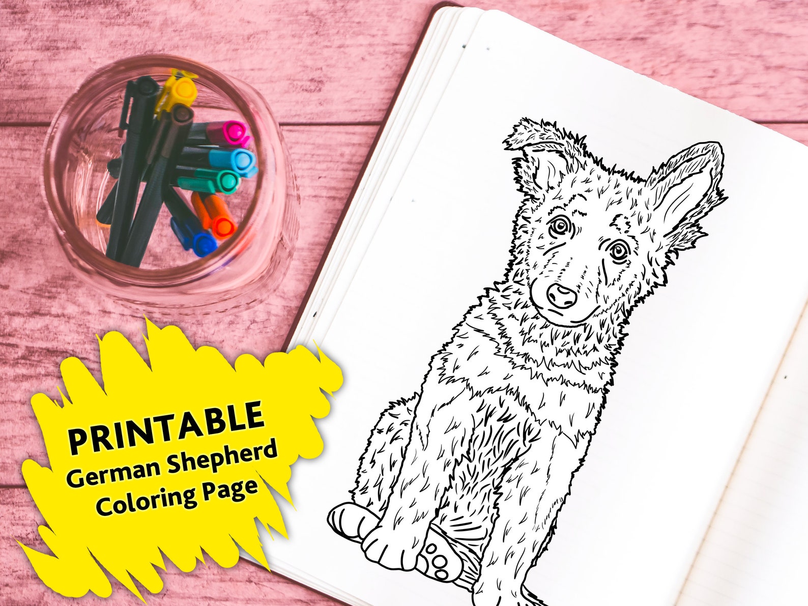 PRINTABLE German Shepherd Coloring Page Activity for Kids - PDF ...