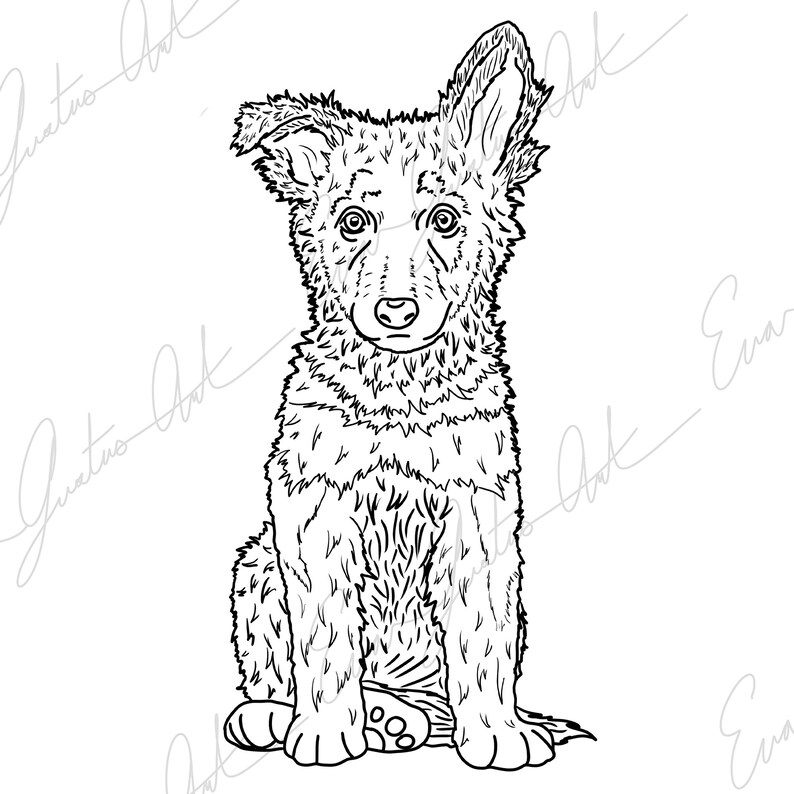 PRINTABLE German Shepherd Coloring Page Activity for Kids - PDF ...