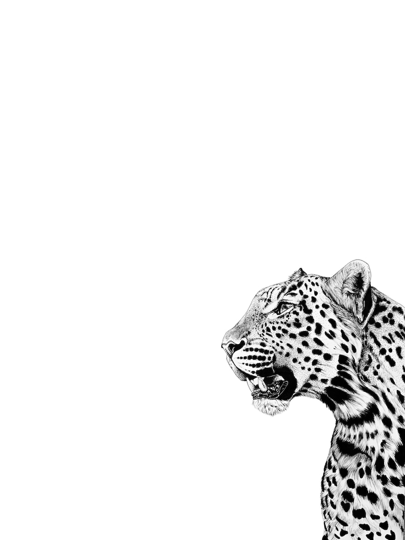 Leopard Ink Art, Leopard Print, Printable Art, Ink Art, Leopard ...