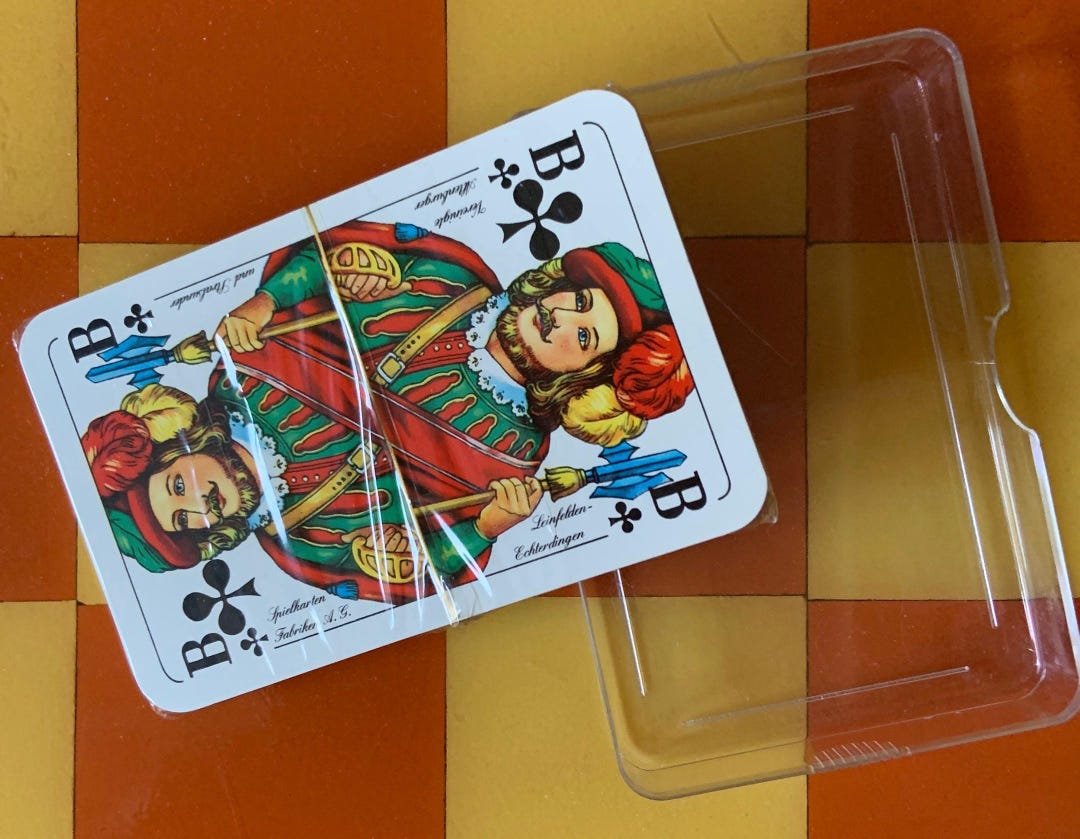 Vintage German Card Deck Sealed | 32-card Skat Deck With World Map Back ...