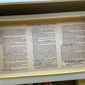 Vintage Concentration Board Game, Includes Instructions & Cards ...