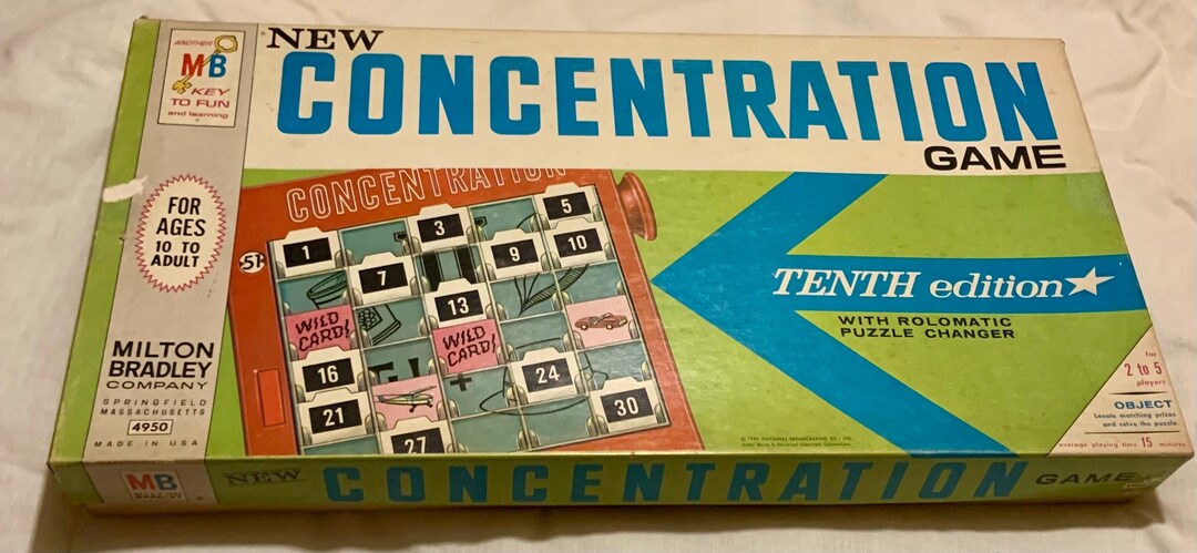 Vintage Concentration Board Game, Includes Instructions & Cards ...