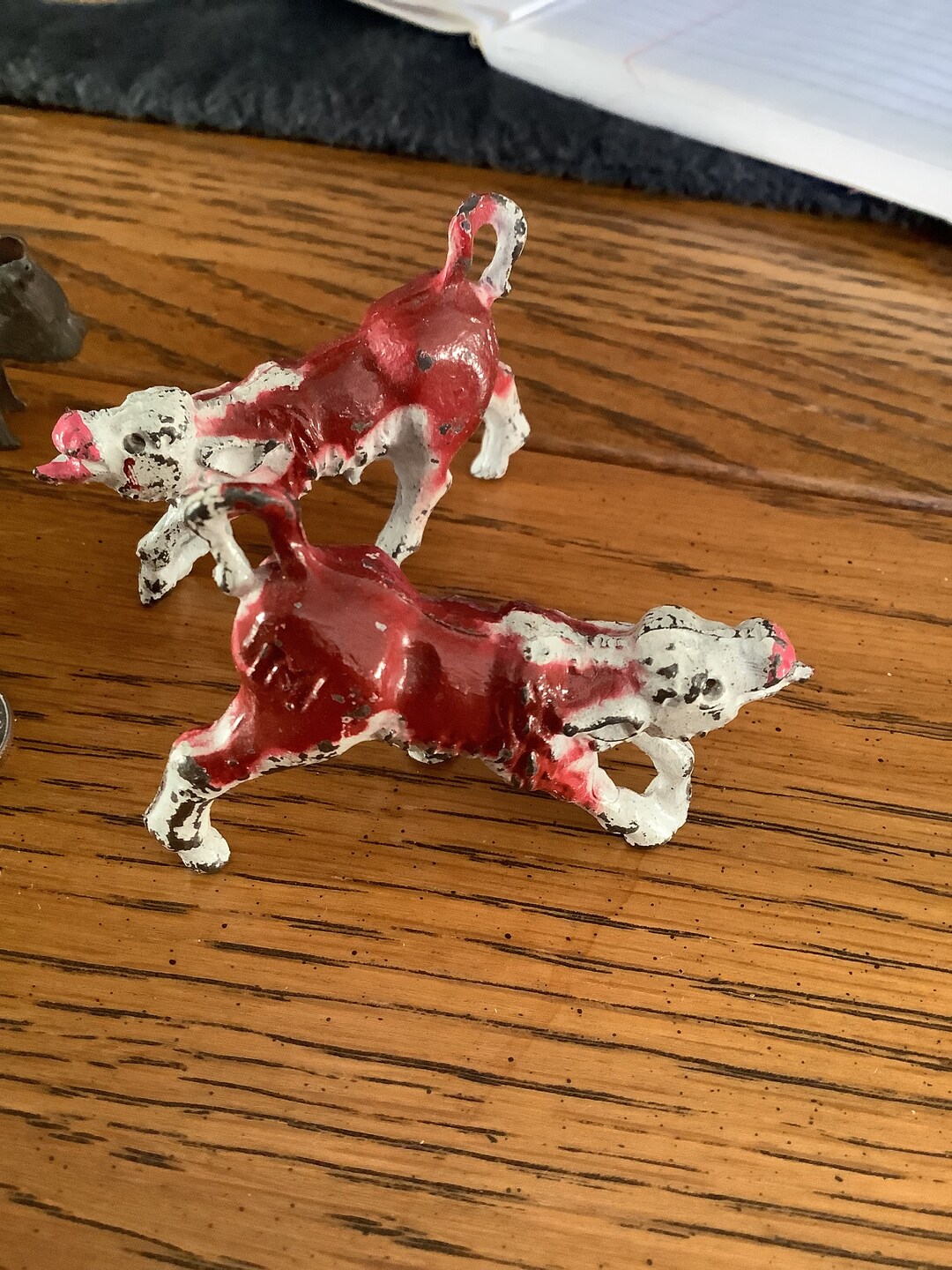 Vintage Miniature Metal Animal Figures - Calves, Frogs, Swan, Terrier ...