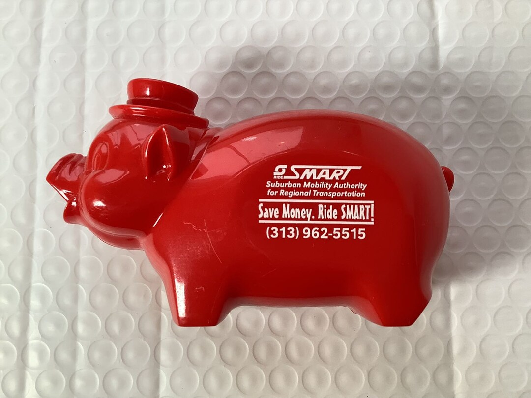 Vintage SMART Bus Piggy Bank - 1960s Detroit Advertising Collectible ...
