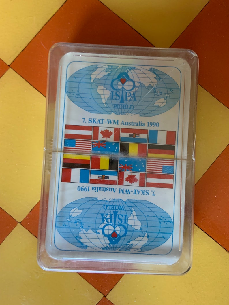 Vintage German Card Deck Sealed | 32-card Skat Deck With World Map Back ...
