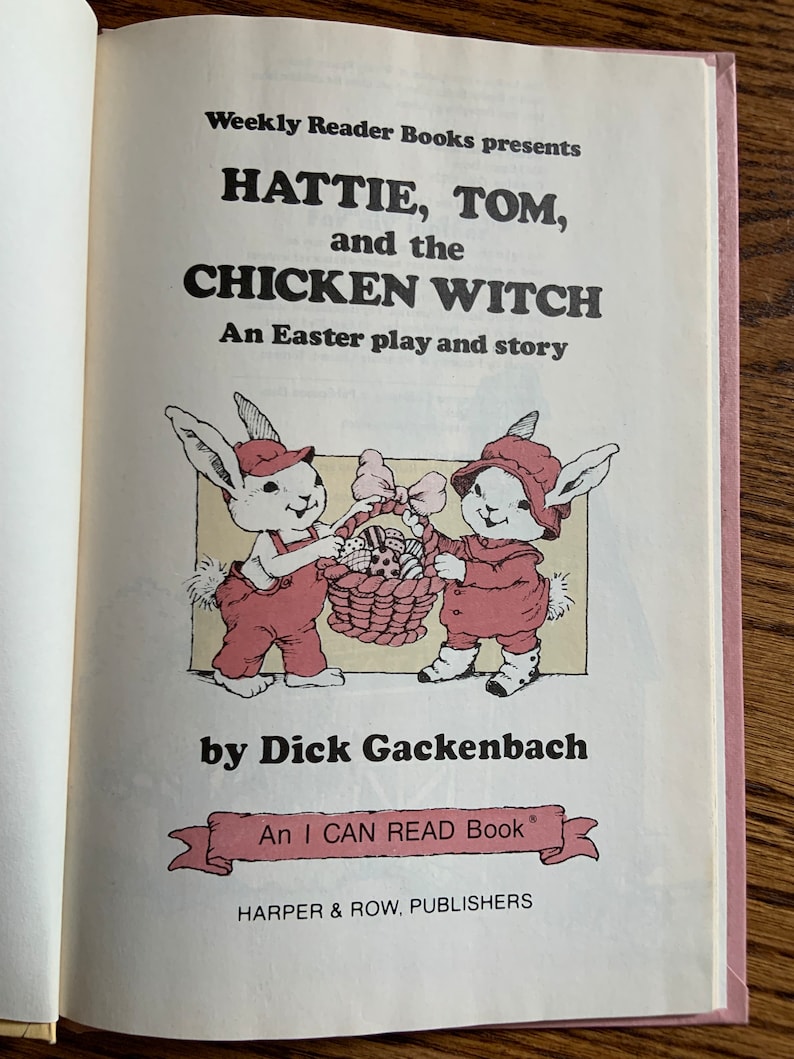 Vintage 1980 Hattie Tom Chicken Witch Hardcover Children’s Book Easter ...