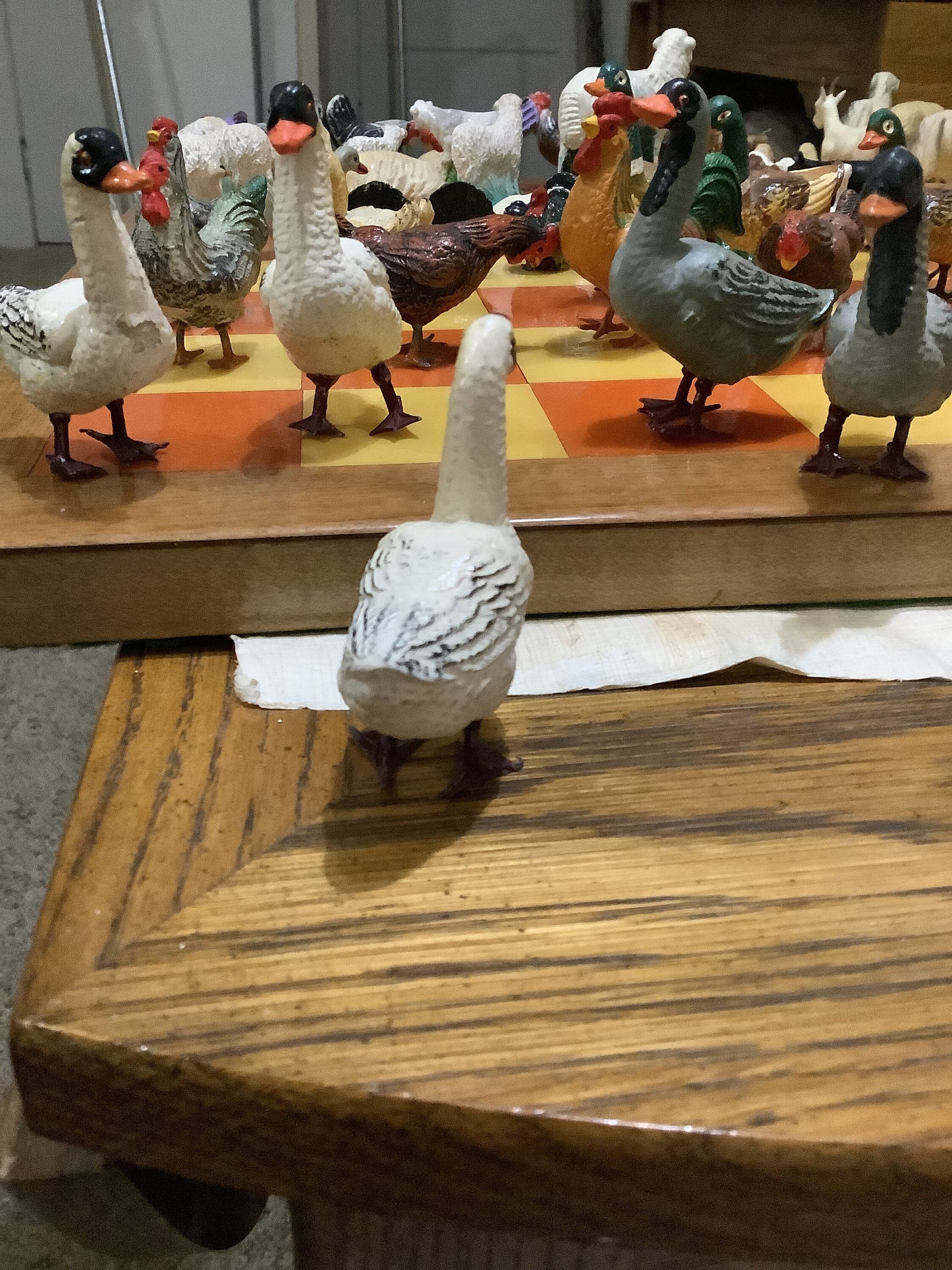 Vintage Miniature Goose With Metal Feet, Realistic Fowl Figure ...
