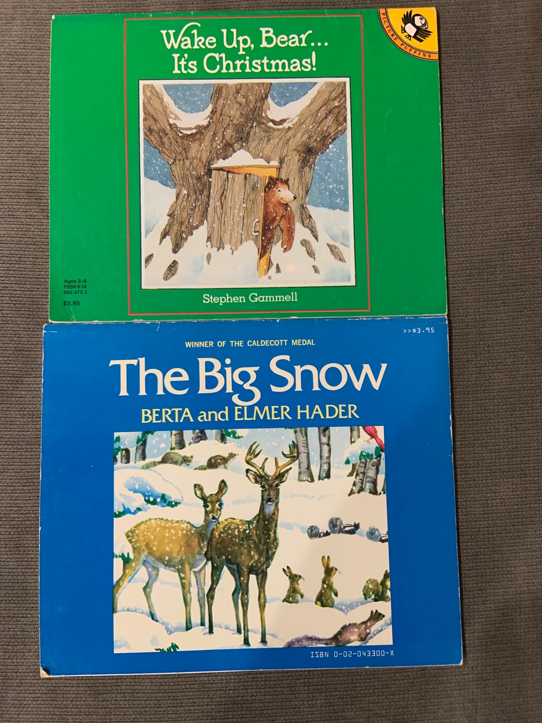 Vintage Christmas Children's Books, the Big Snow & Wake up Bear ...