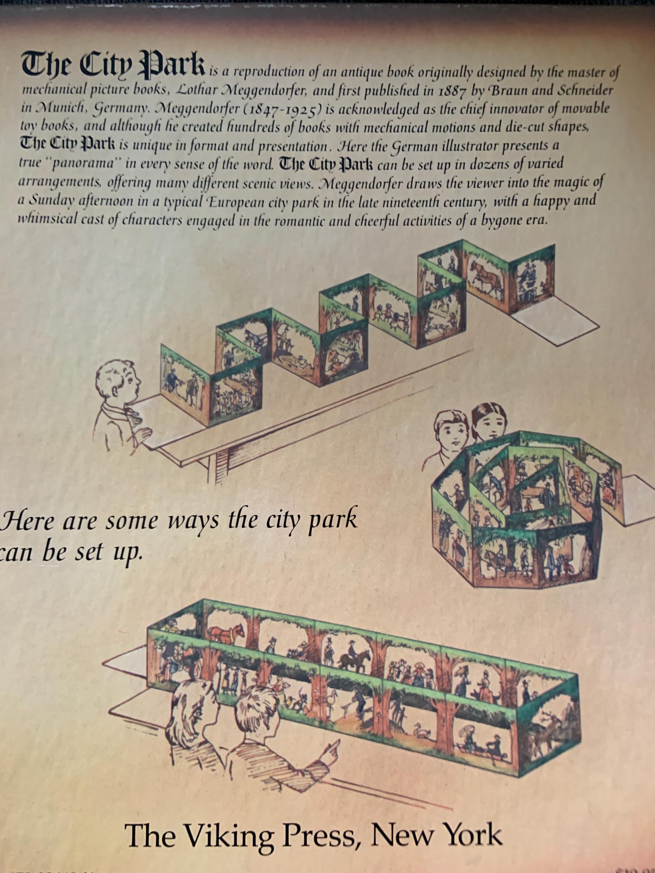 Vintage “the City Park” Stand-up Book by Lothar Meggendorfer | 1887 ...