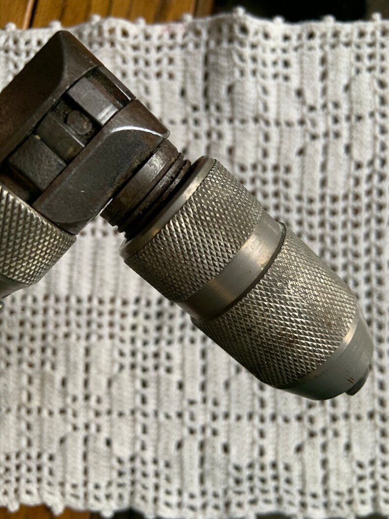 Vintage 8 Hand Drill Swing Brace Auger, Well-preserved Wooden Handle ...