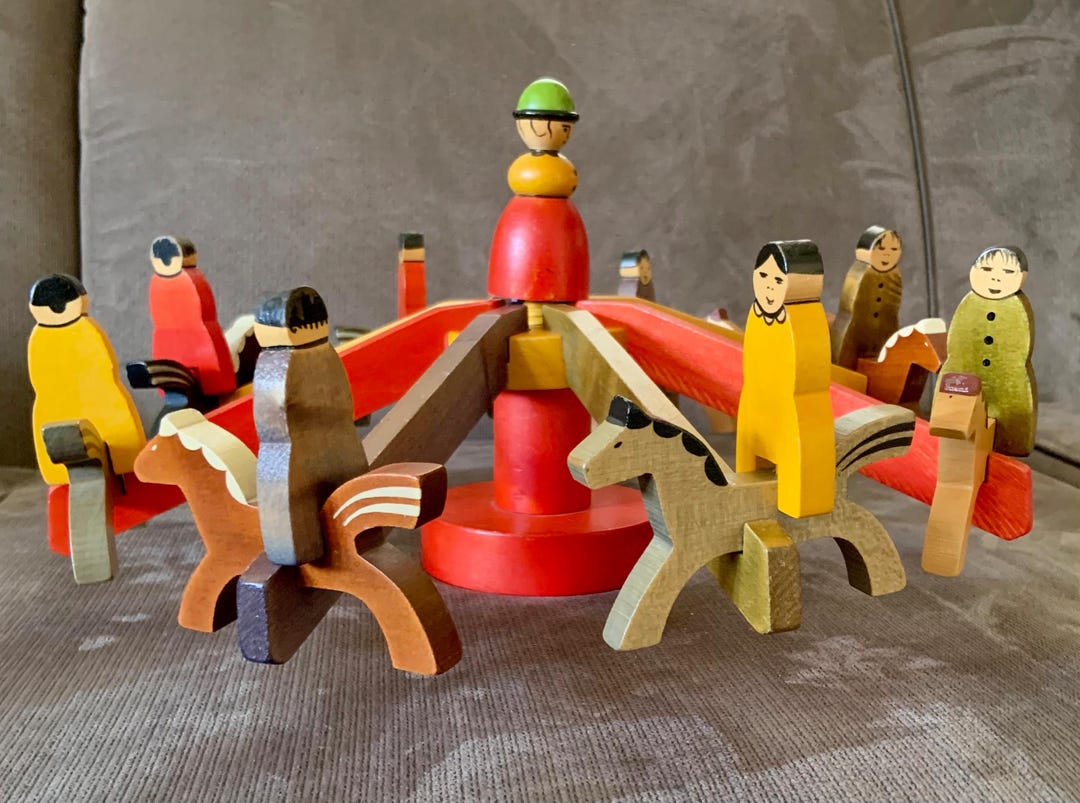Explore the Nostalgic Charm of the Vintage ALBISBRUNN Carousel Wooden ...